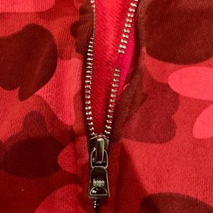 Jackets & Coats | Bape A Bathing Ape Red Camo Tiger Shark Hoodie | Poshmark